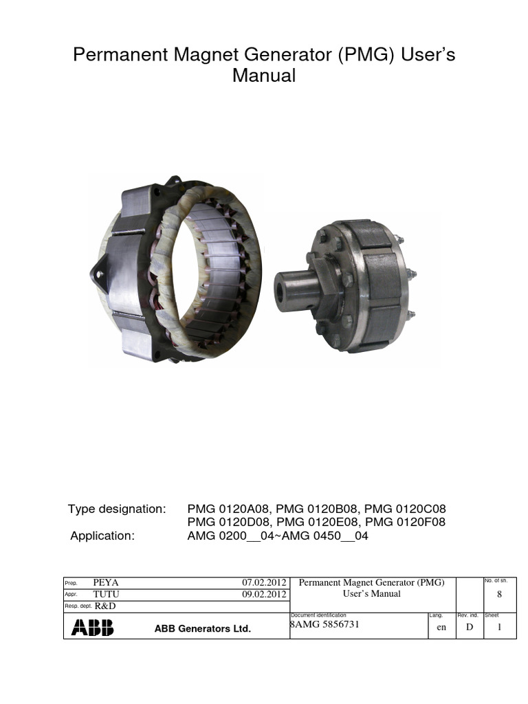 PMG User's Manual and Setup Guide | PDF | Electric Generator | Screw