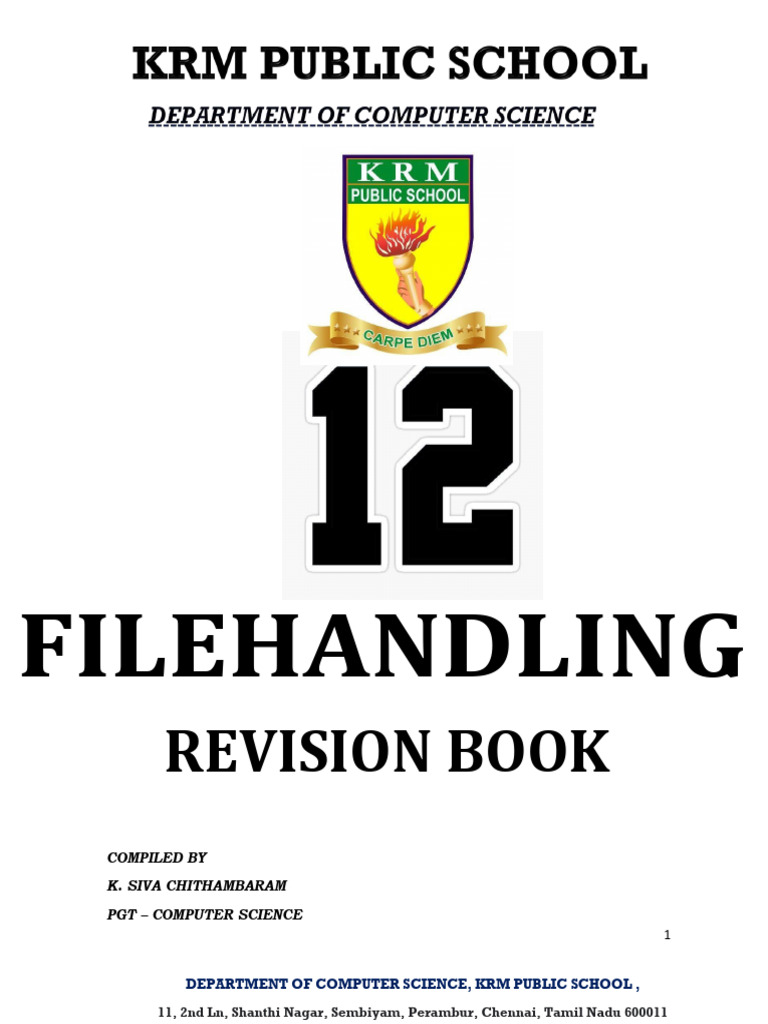 File Handling Rev Book 25-26 | PDF | Computer File | Text File