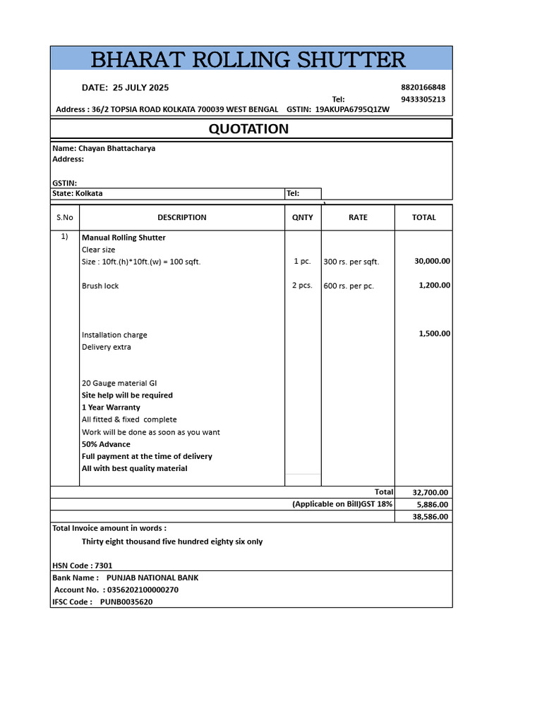Chayan Quotation | PDF