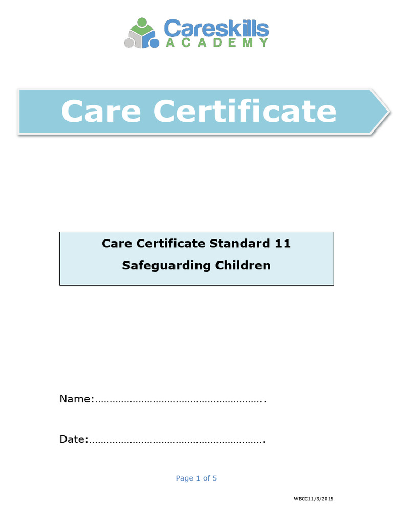 Care Certificate Standard 11: Safeguarding | PDF | Behavior ...