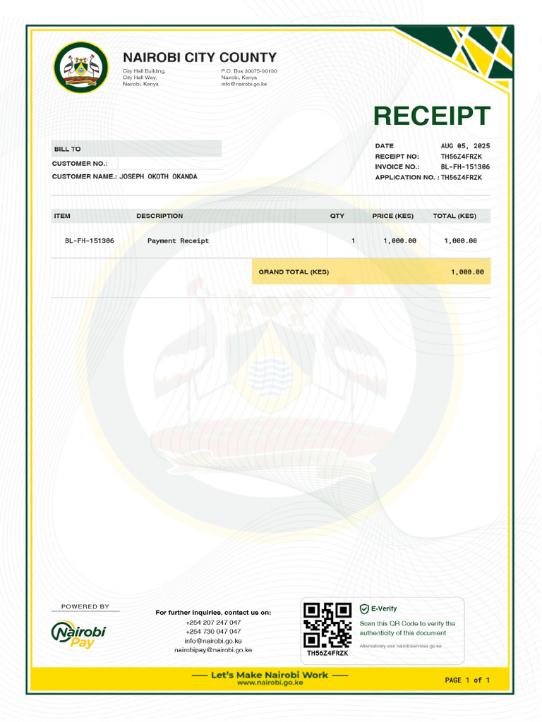 Payment Receipt | PDF