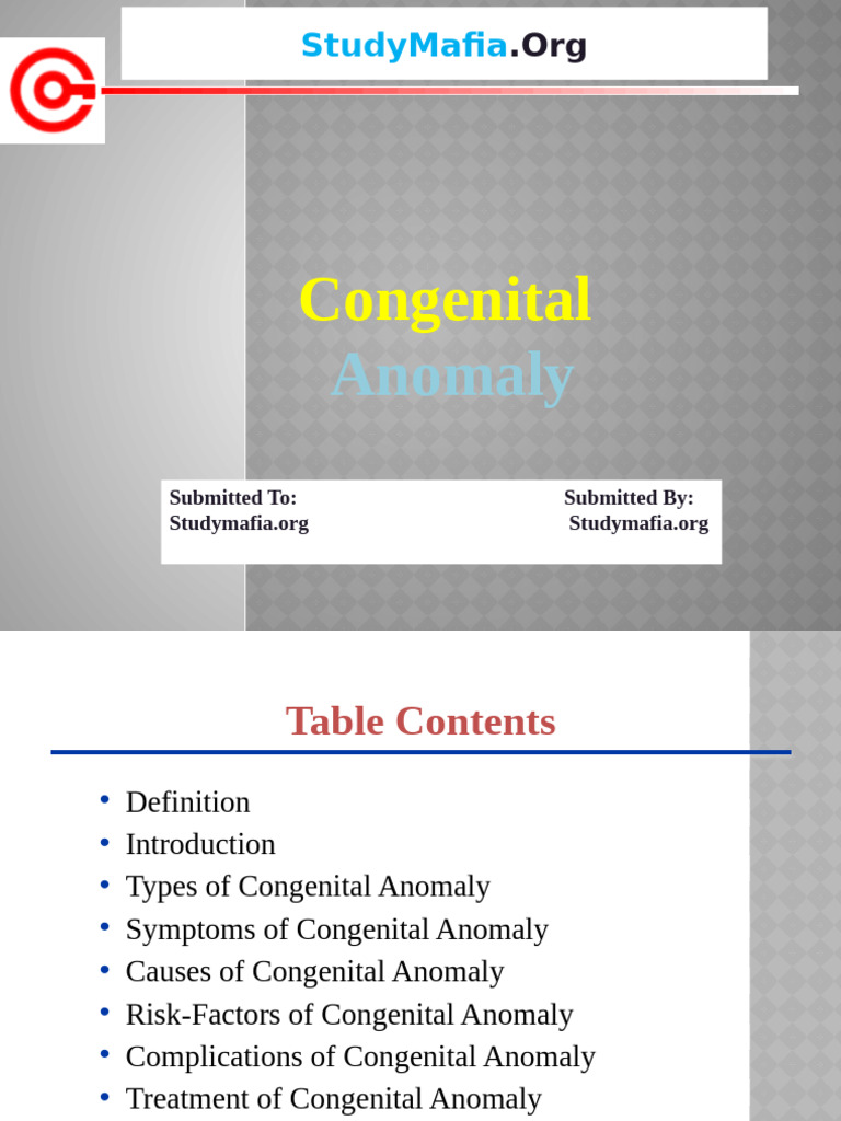 Congenital Deformity-Anomaly | PDF | Pregnancy | Prenatal Development