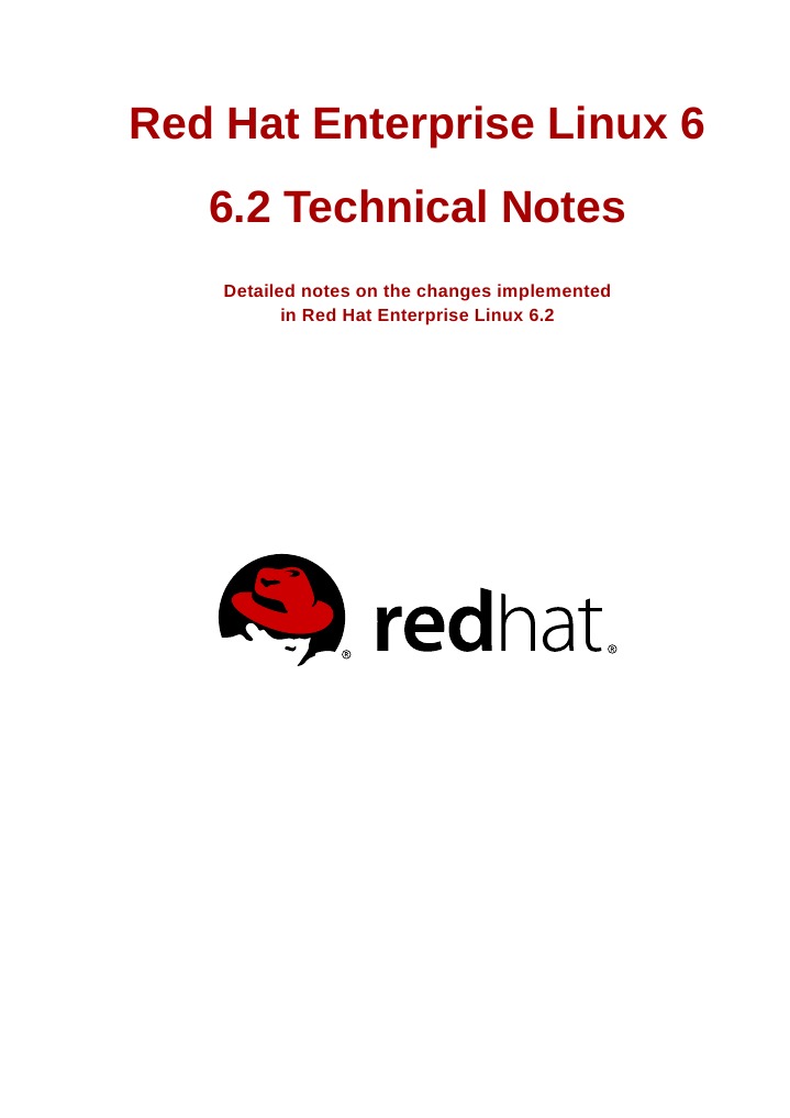 RHEL 6 - 6.2 Technical Notes | PDF | Red Hat | Linux