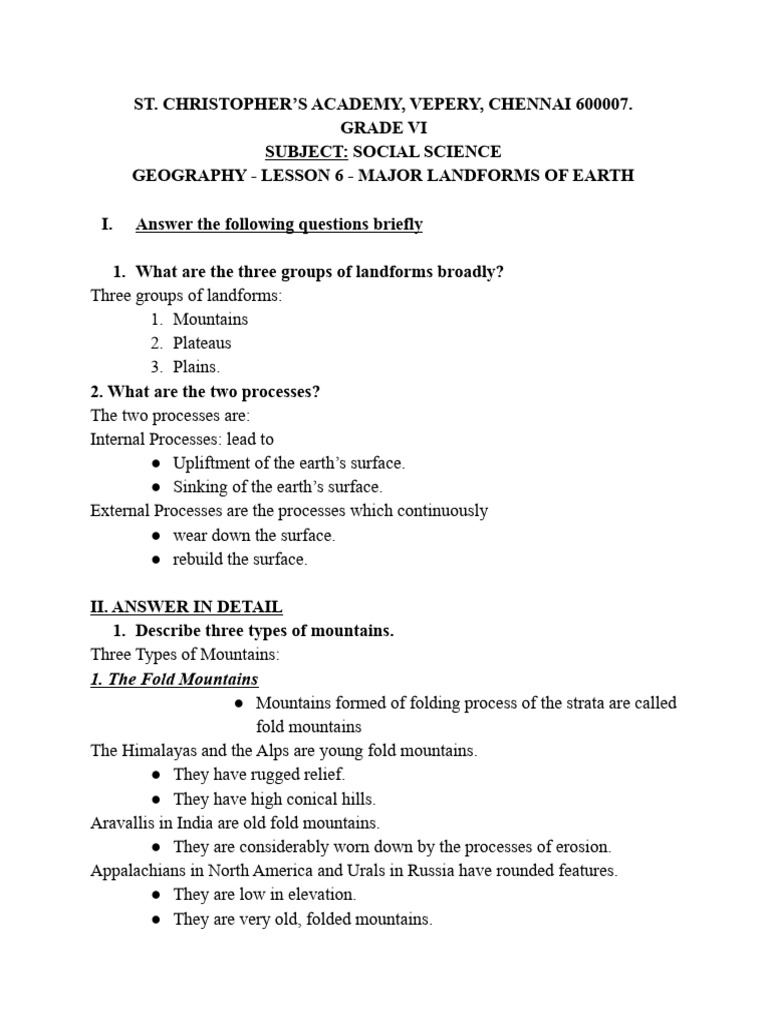 MAJOR LANDFORMS OF EARTH - GEO | PDF | Plateau | Mountains