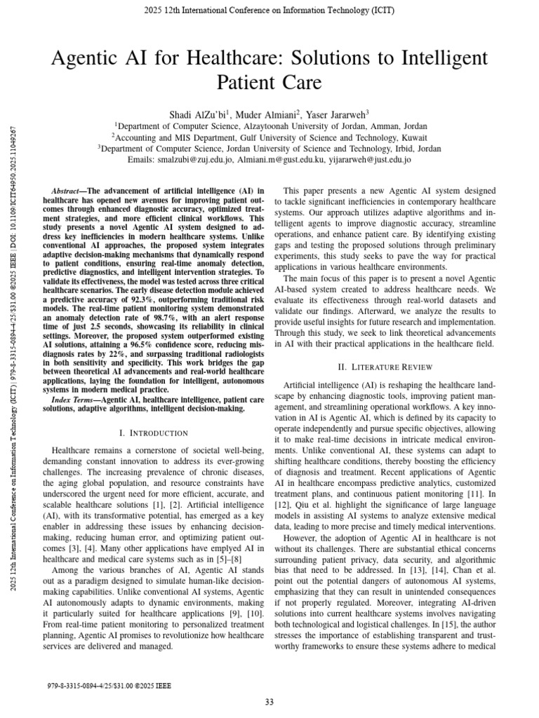 Agentic AI For Healthcare - Solutions To Intelligent Patient Care | PDF | Artificial ...
