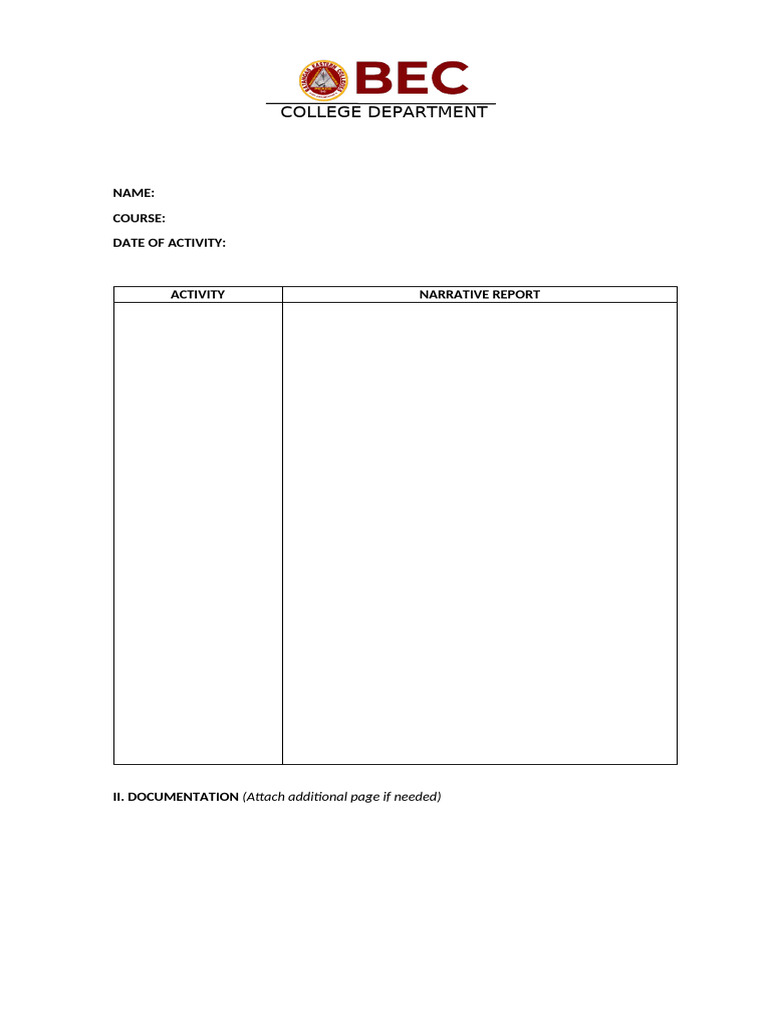 College Department Activity Report | PDF