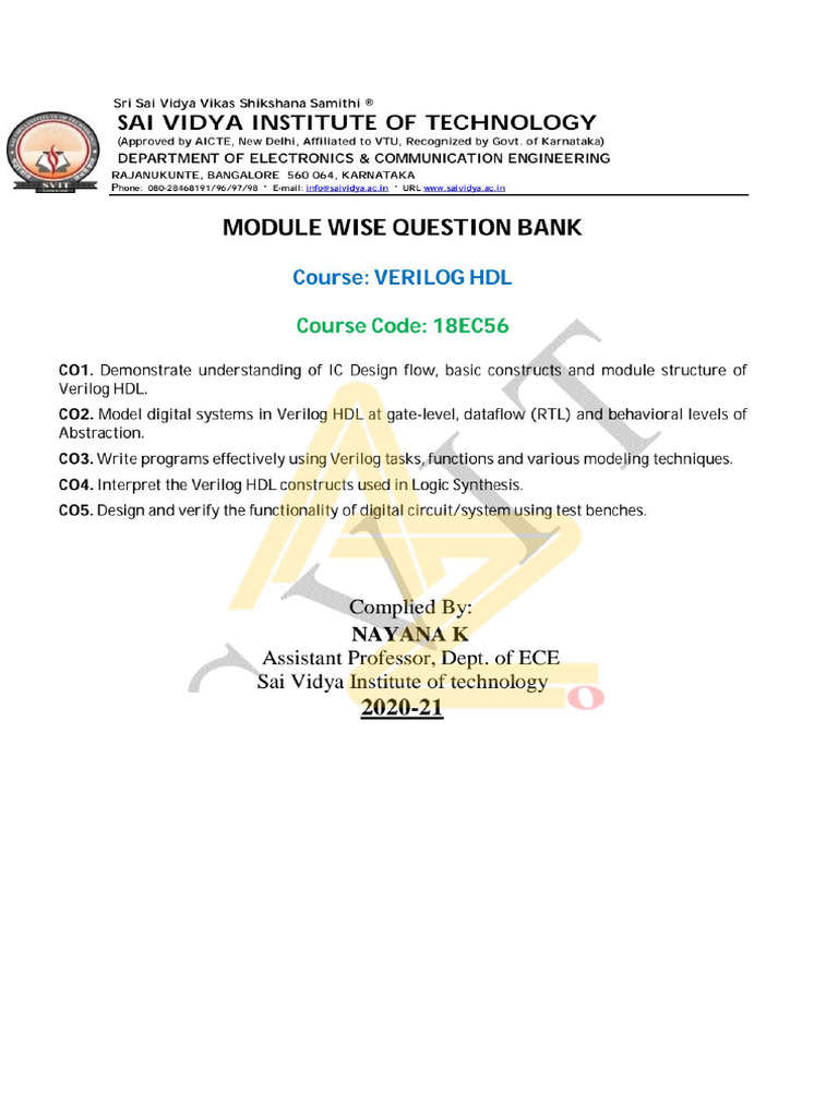 Verilog Qb@Azdocuments - in | PDF