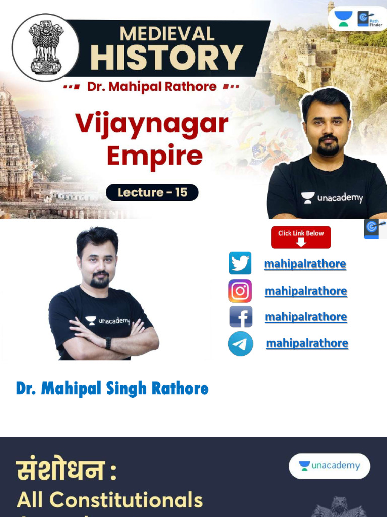 L15 Medieval History Vijayanagar Empire, Krishna Deva Raya, Battle | PDF