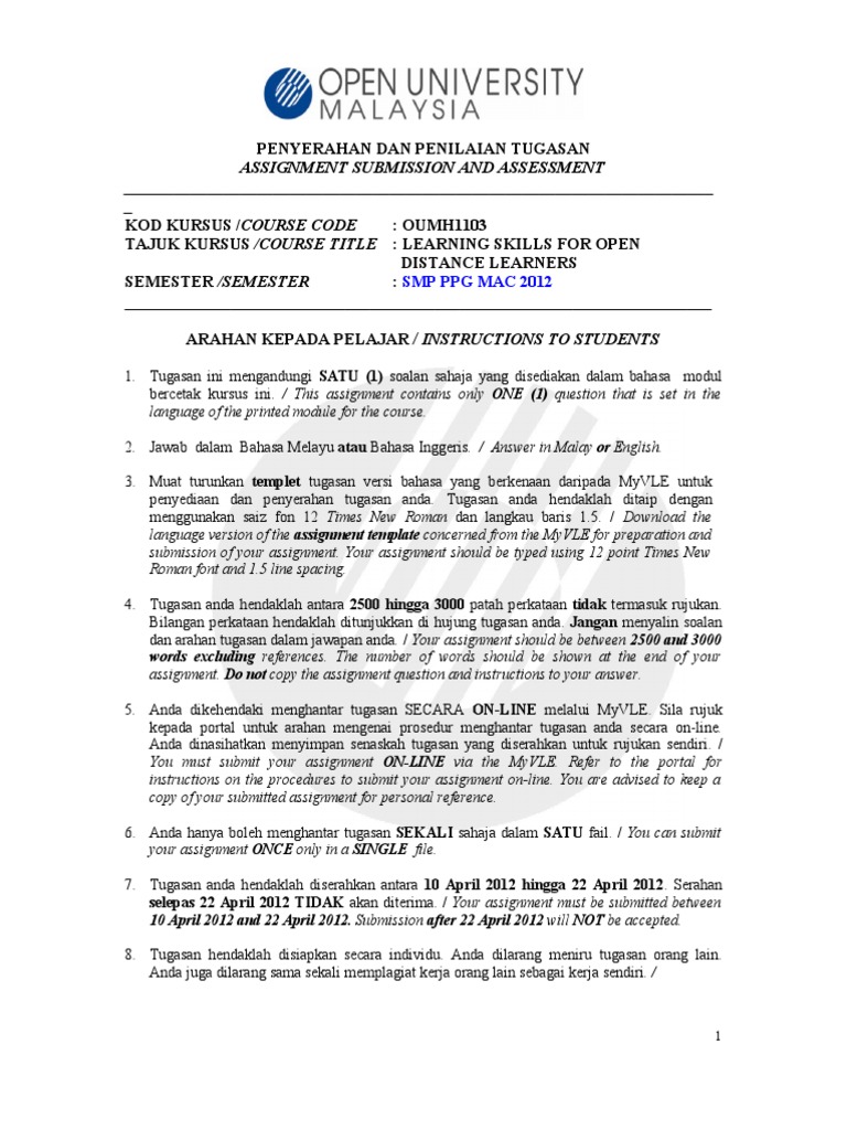 Muka Depan Assignment | PDF | Citation | Essays