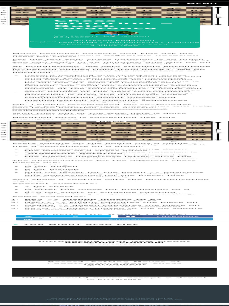 Chess Notation - Quick Reference - Puddletown Chess | PDF | Traditional Board Games | Abstract ...