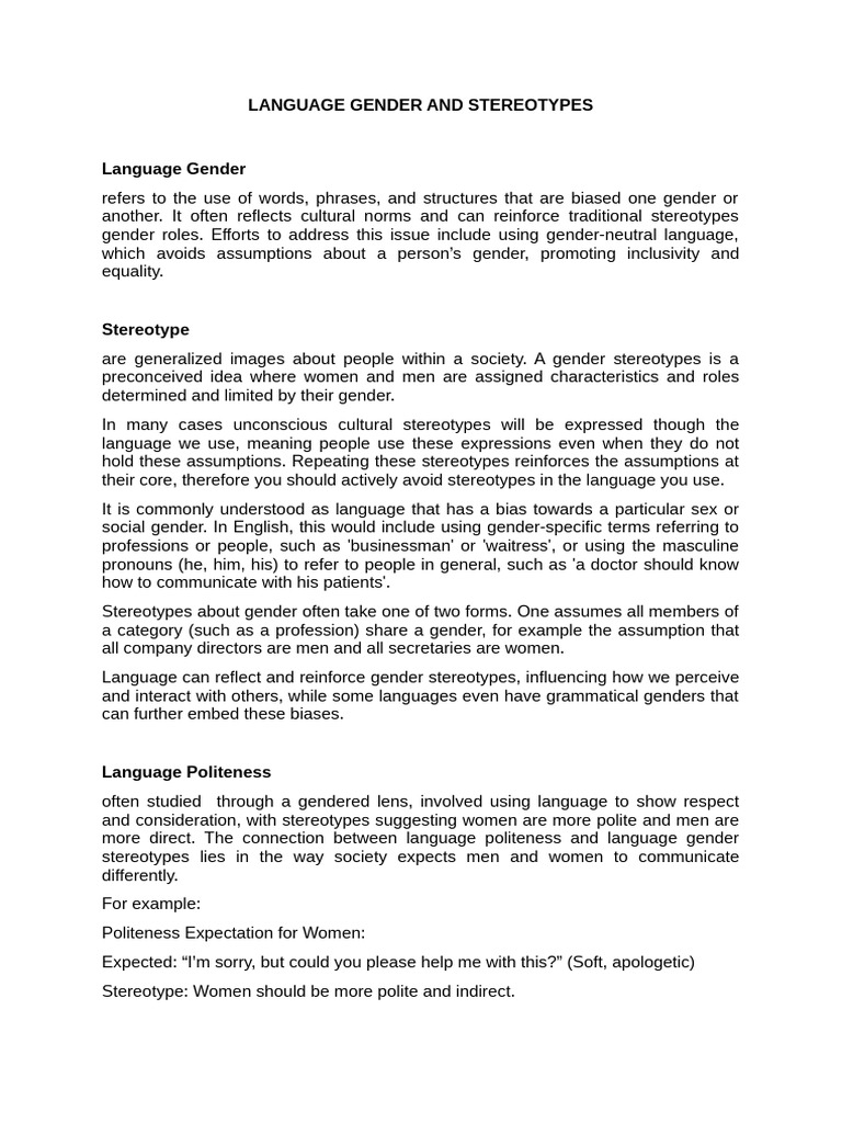 Gender-Neutral Language Guidelines | PDF | Grammatical Gender | Gender