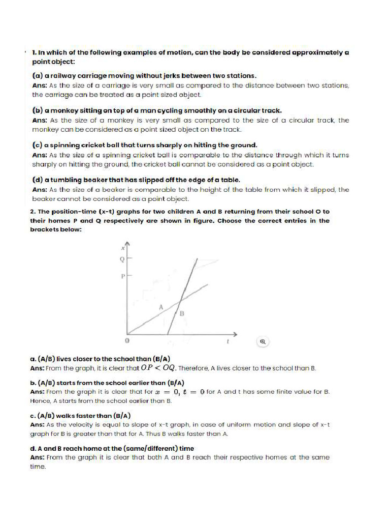 Motion in Straight Line | PDF