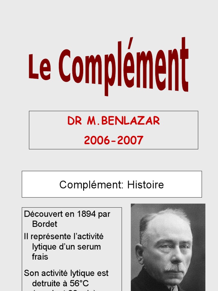 Complément 06 | PDF | Système du complément | Médecine vétérinaire