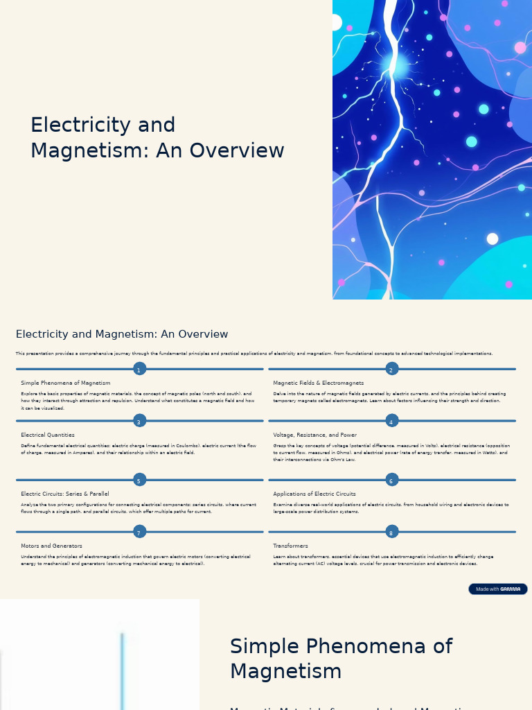 Overview of Electricity and Magnetism | PDF | Electricity | Electric ...