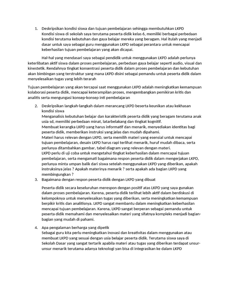 Rancang LKPD untuk Siswa SD yang Efektif | PDF