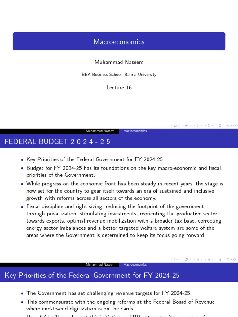 FY 2024-25 Federal Budget Priorities | PDF | Taxes | Government Budget ...