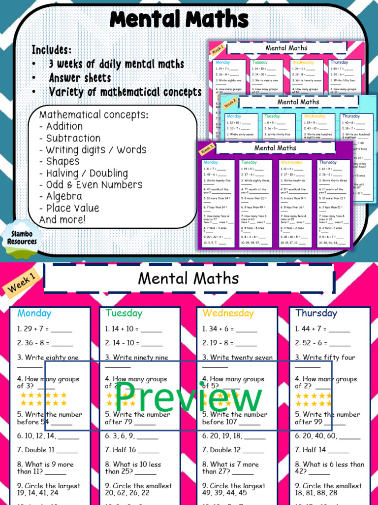 Grade 2 Mental Maths Practice | PDF | Chess
