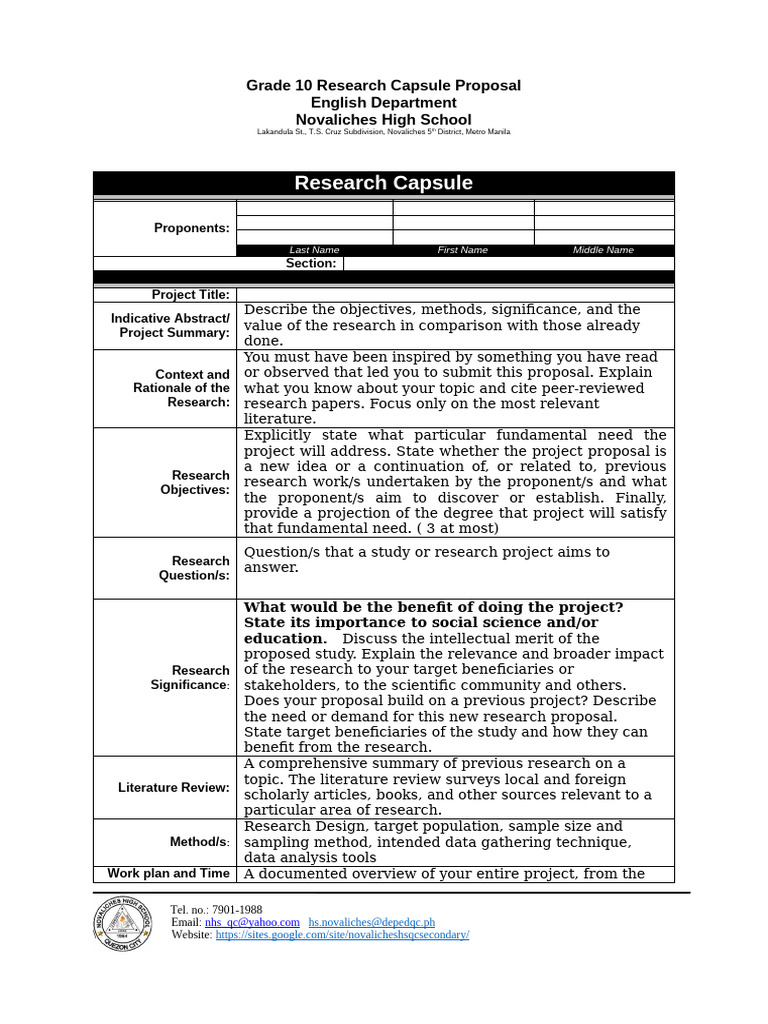 Research Capsule Template 2 | PDF | Data | Scientific Method