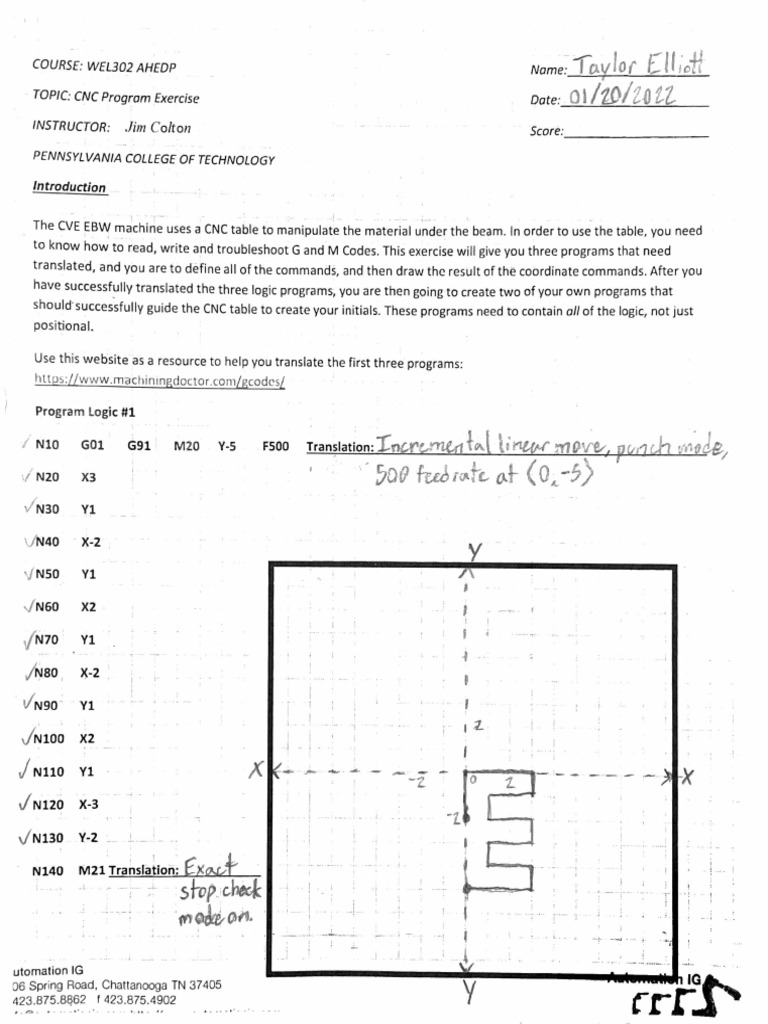 CNC Exercise - TJE | PDF