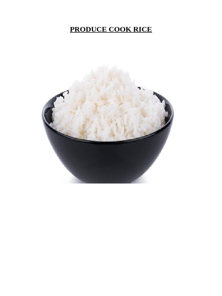 Produce Cook Rice | PDF