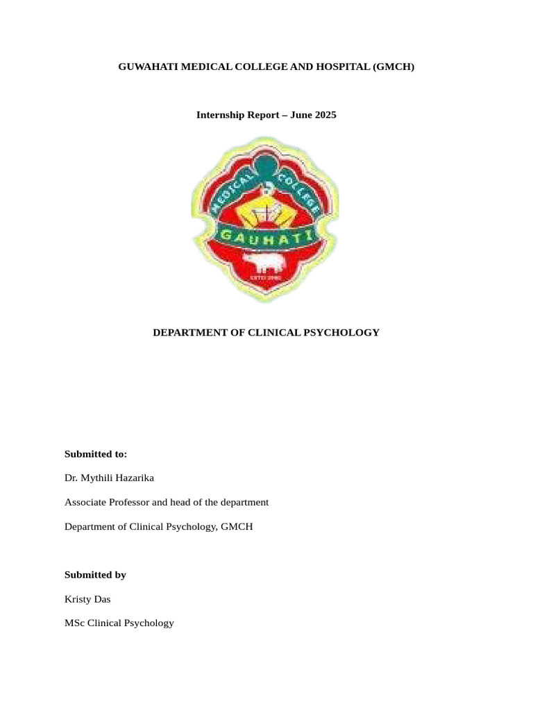 GMCH Main Report | PDF | Stress (Biology) | Cognitive Behavioral Therapy