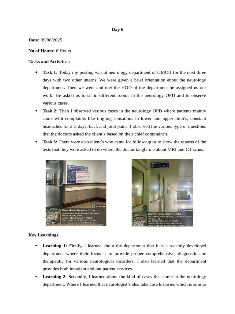 Neurology Internship Observations and Insights | PDF | Parkinson's ...