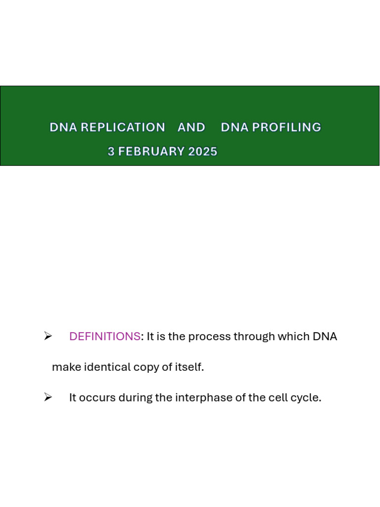 DNA Replication and Profiling Explained | PDF
