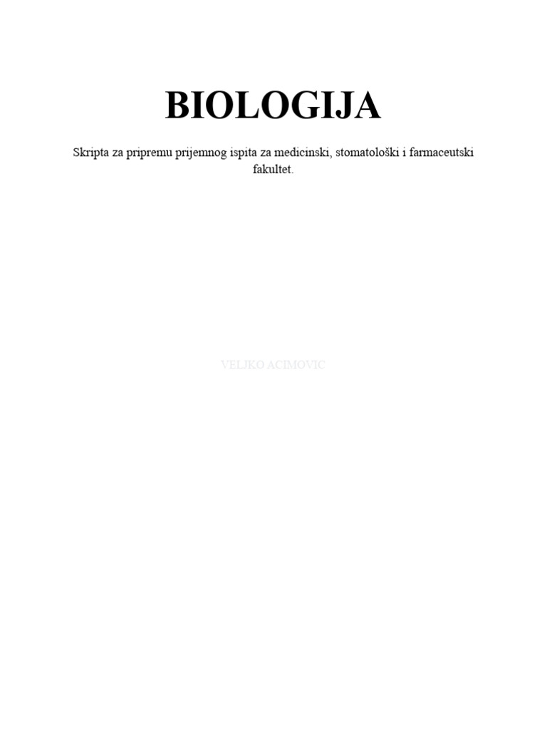 Biologija Skripta | PDF