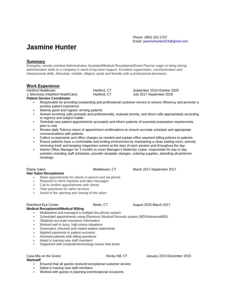Jasmine Hunter Resume 2021oct | PDF