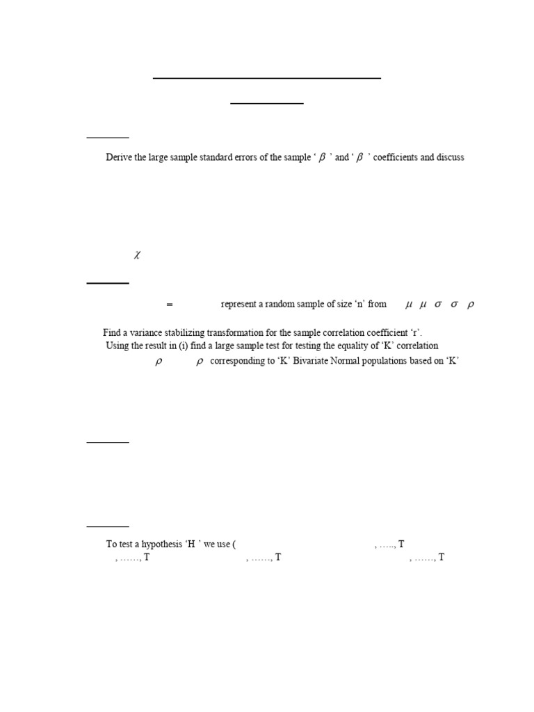 Large Sample Theory Exam Questions | PDF | Standard Error | Chi Squared ...