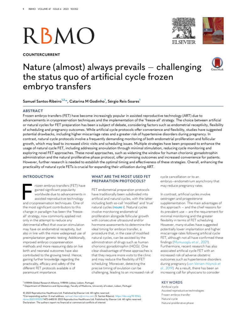 Enhancing Natural Cycle FET Protocols | PDF | Human Chorionic ...
