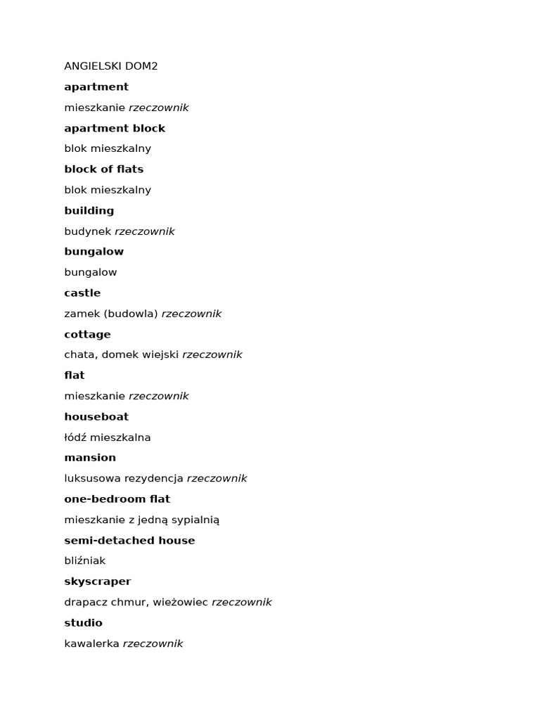 Angielski Dom2 | PDF
