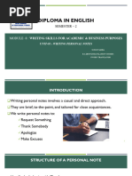 Writing Short Notes Guide | PDF