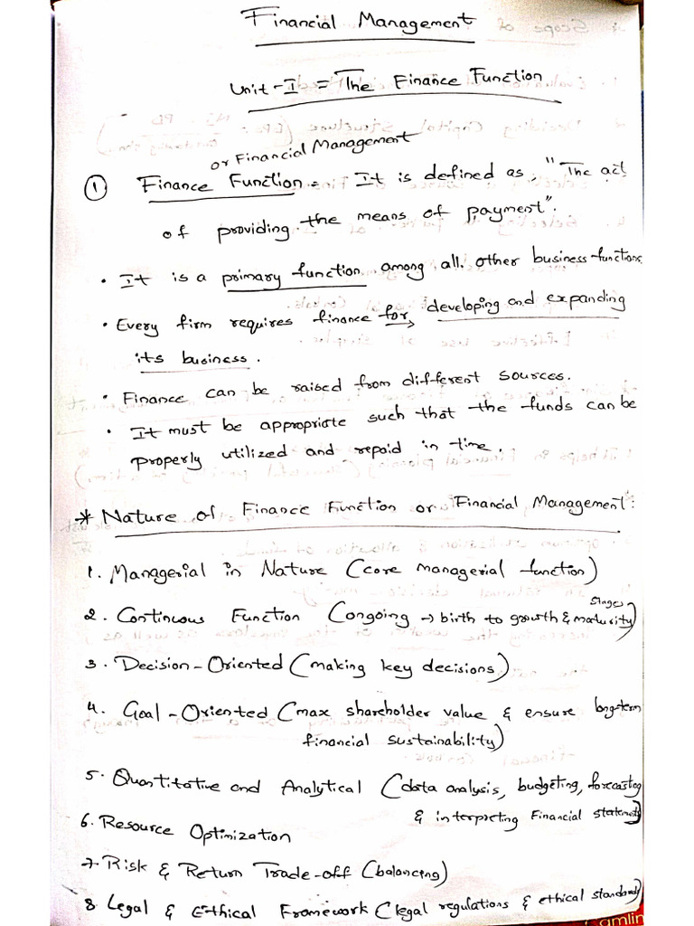 FM Imp Notes | PDF