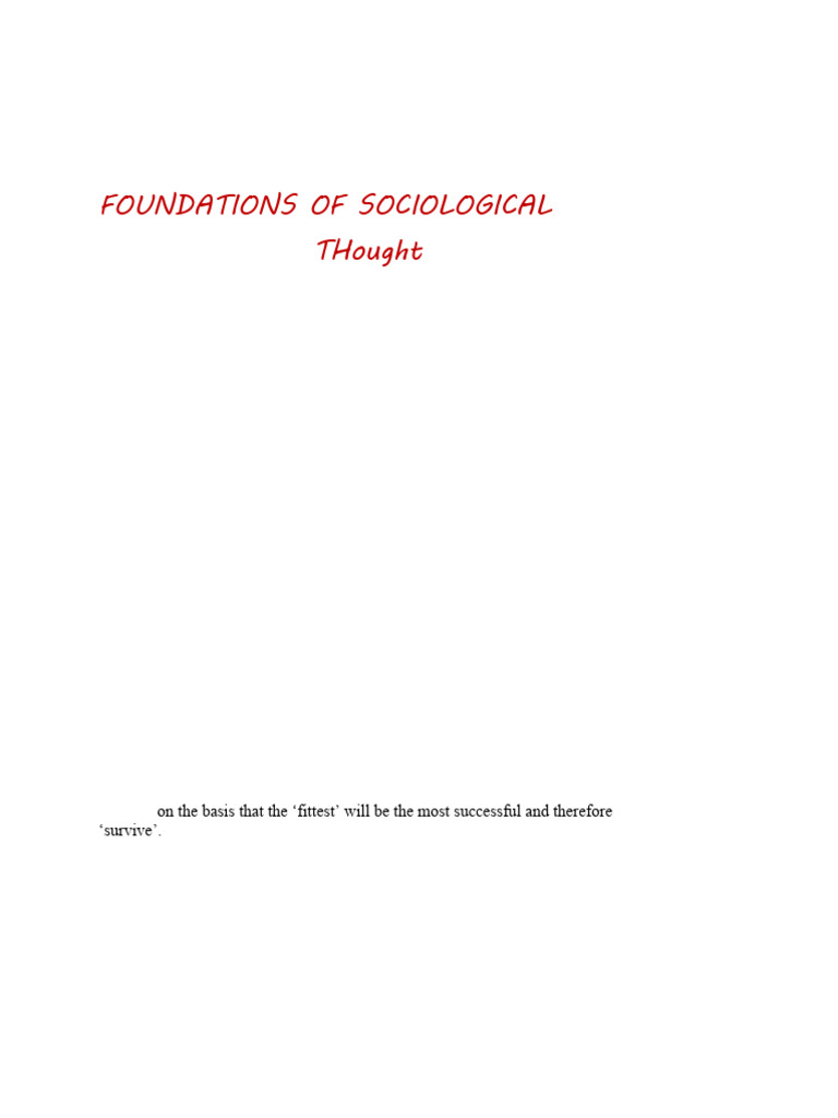 BA Sociology-Foundations of Sociological Thought | PDF | Positivism ...