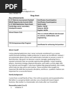 High School Student Brag Sheet Template | PDF