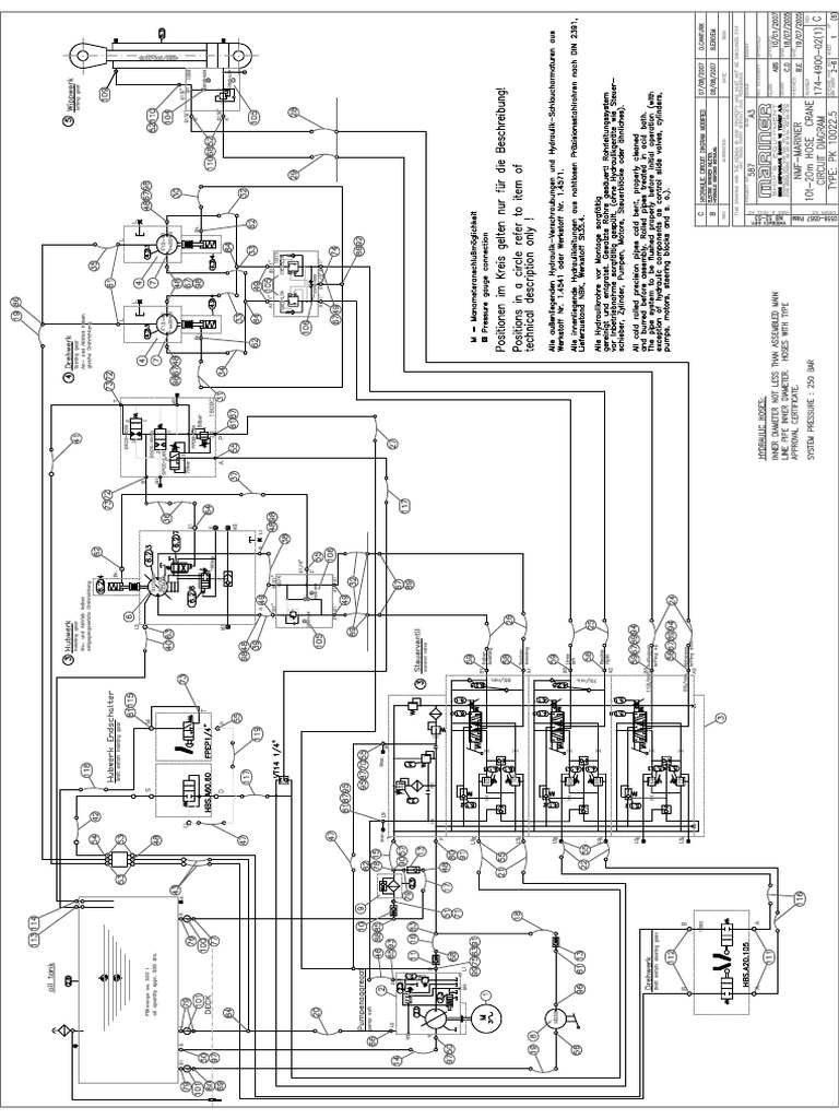 Hydraulic Circuit Drawing (Yardimci Nb 53 Hose Crane) | PDF