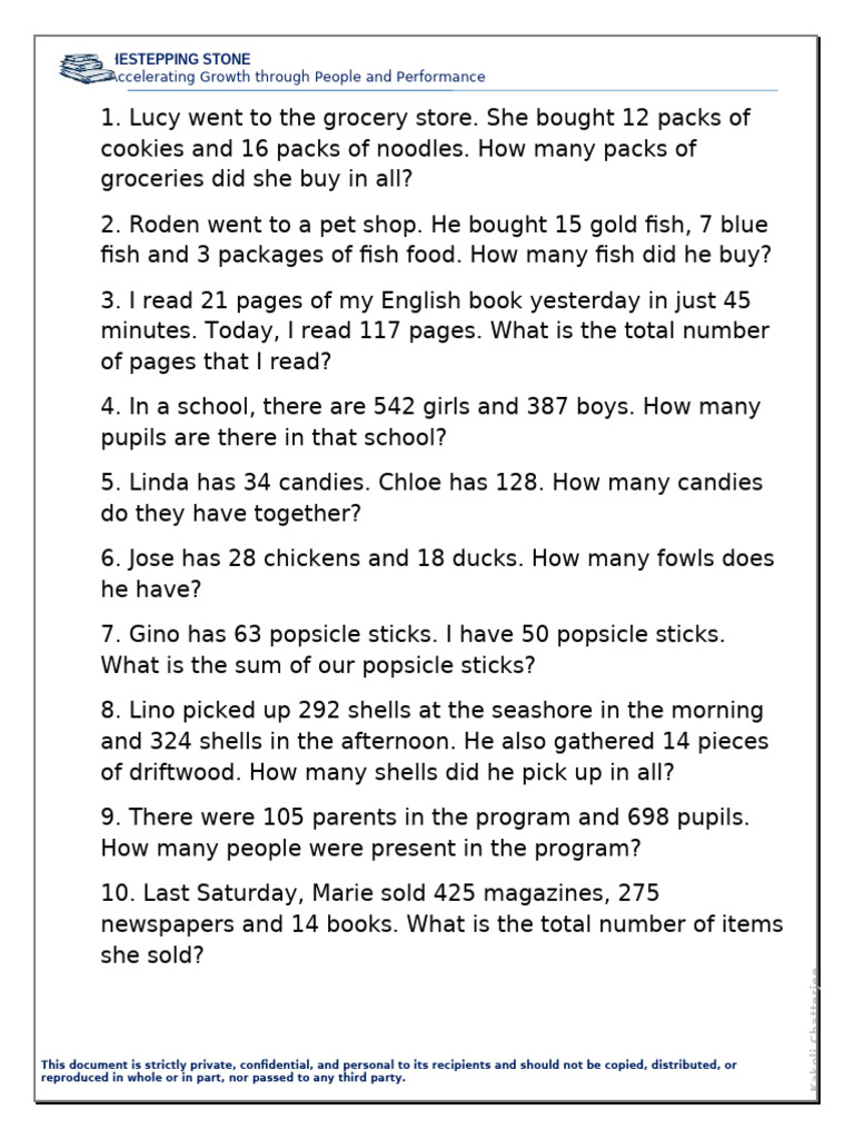 Grade 2 Maths Problem Solving Exercises | PDF | Chess Theory | Chess