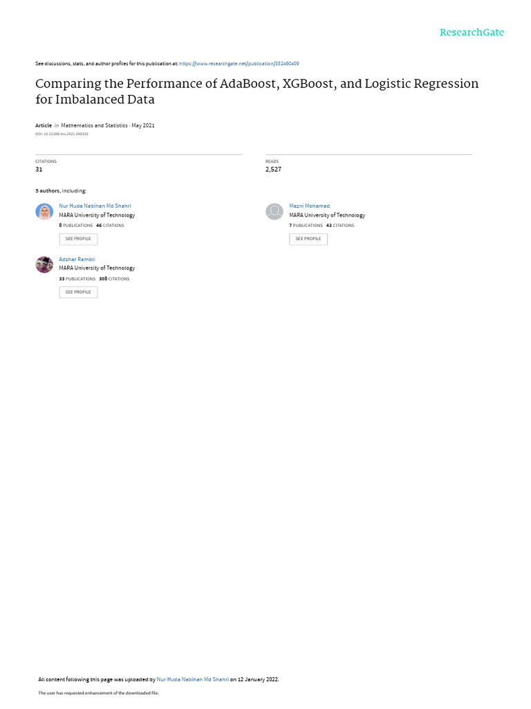 Comparing the Performance of AdaBoost XGBoost and | PDF | Sensitivity And Specificity | Logistic ...