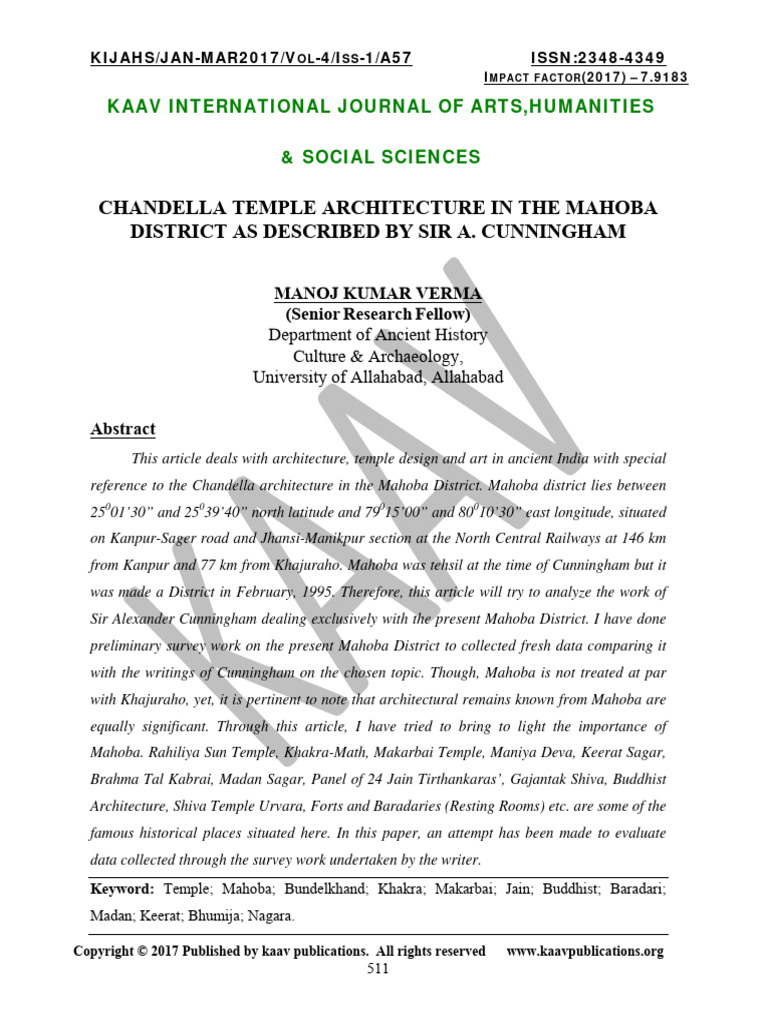 Chandella Temple Architecture in Mahoba | PDF