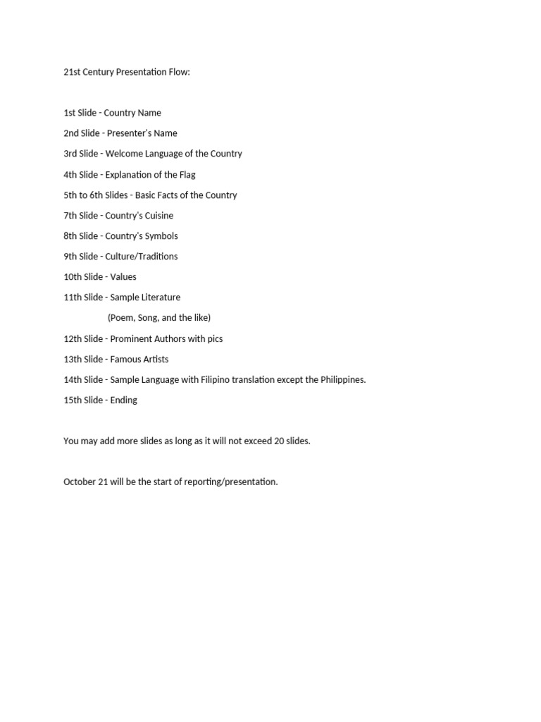 21st Century Country Presentation Guide | PDF