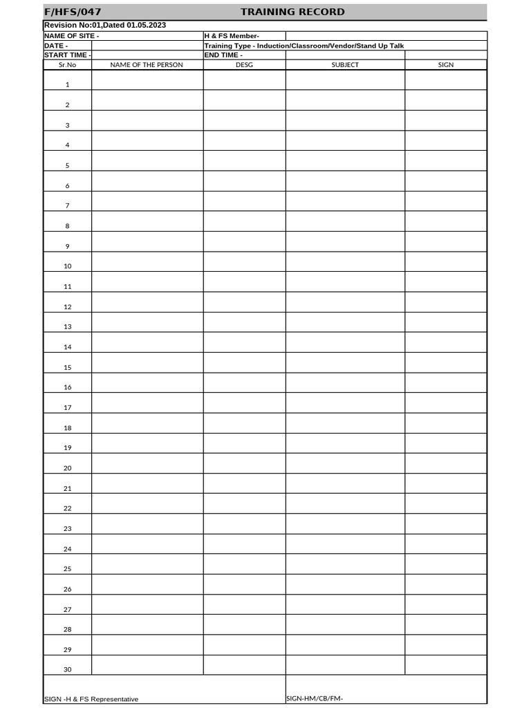 Training Record | PDF