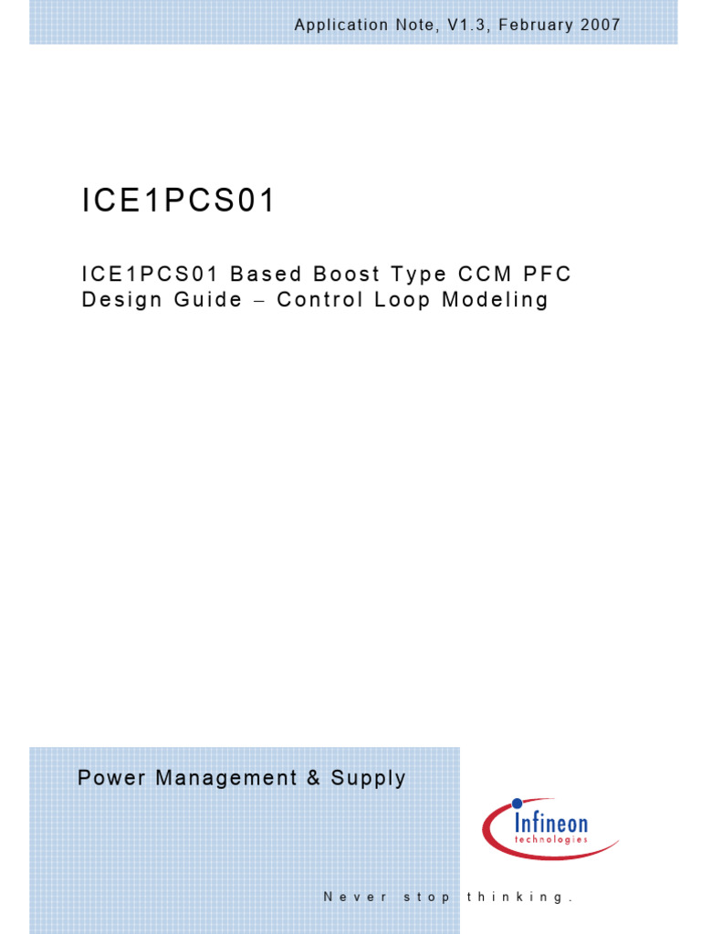 ICE1PCS01 CCM PFC Design Guide | PDF | Amplifier | Rectifier