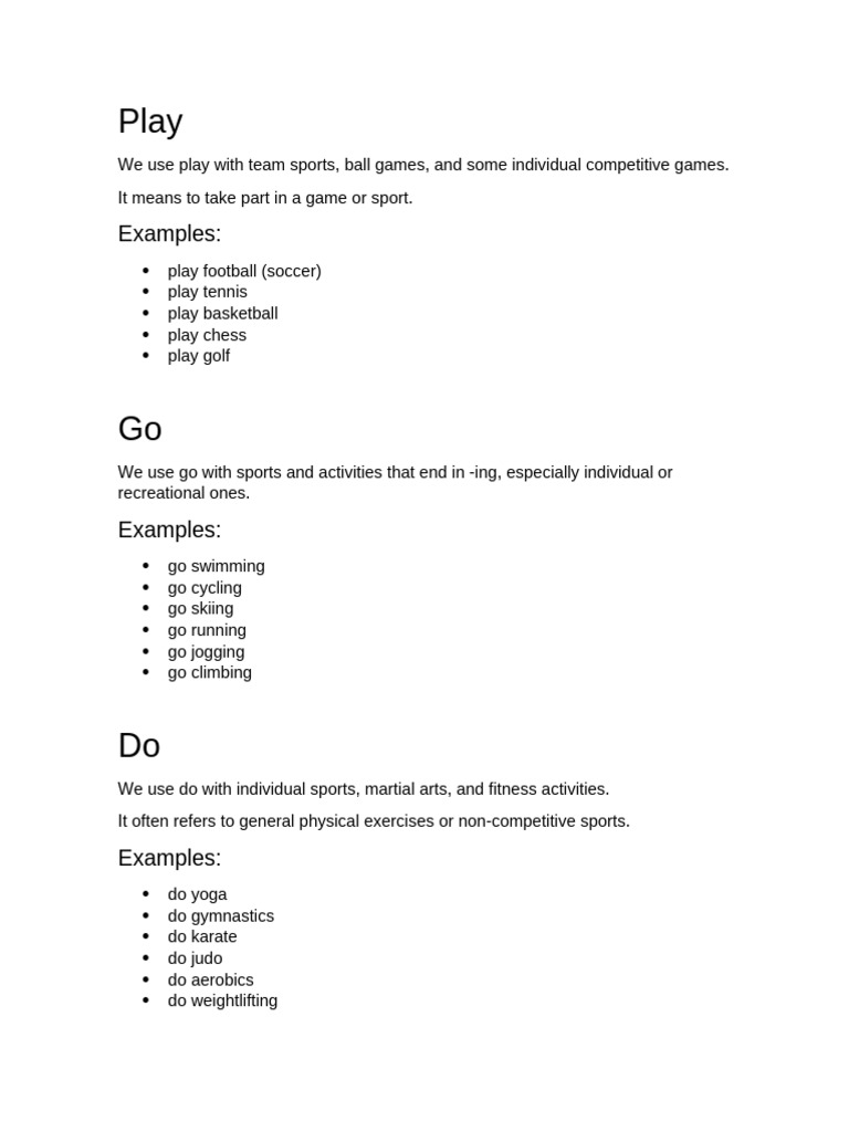 Play Go Do | PDF
