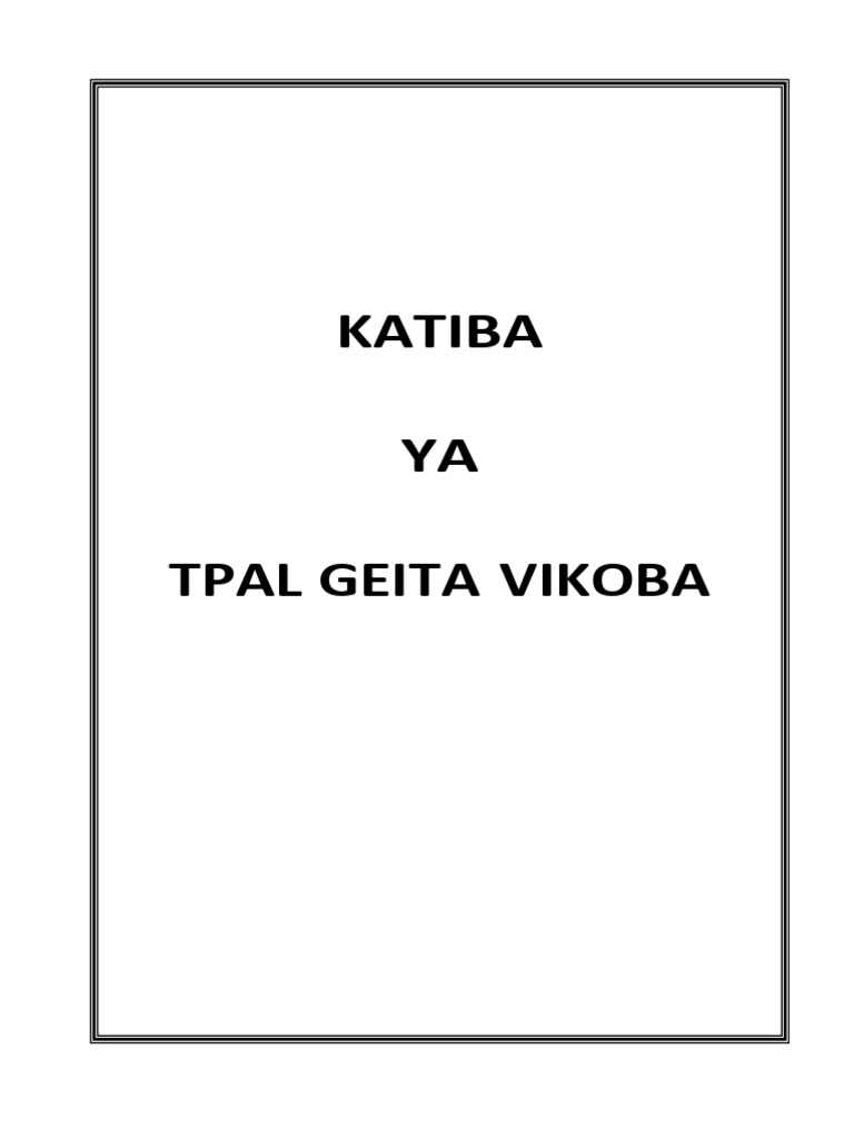 Katiba-Tpal Geita - Kikoba | PDF