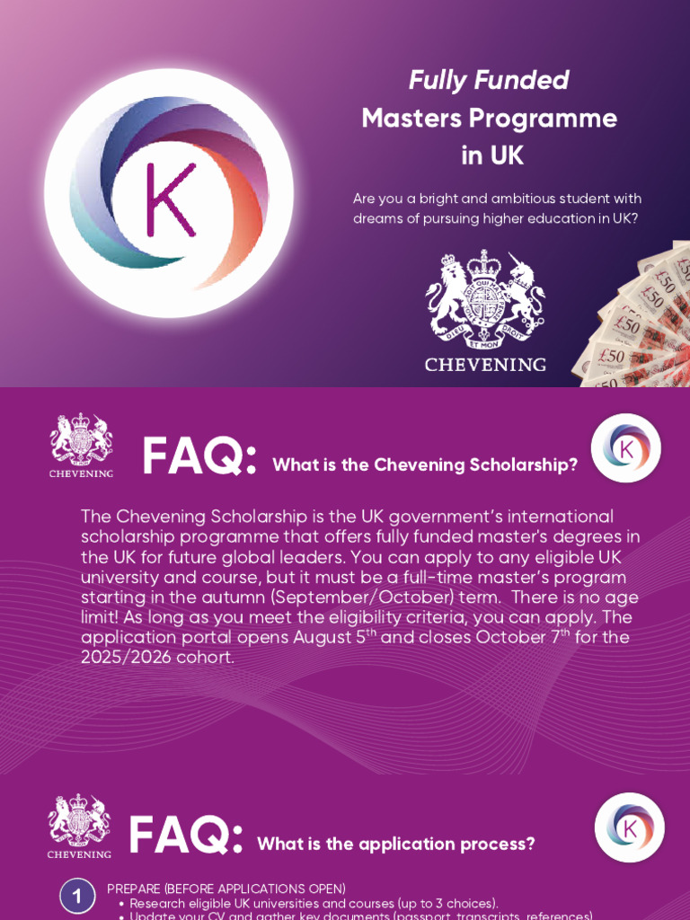 Chevening Scholarship Guide 2025/2026 | PDF | Academic Degree | Master ...