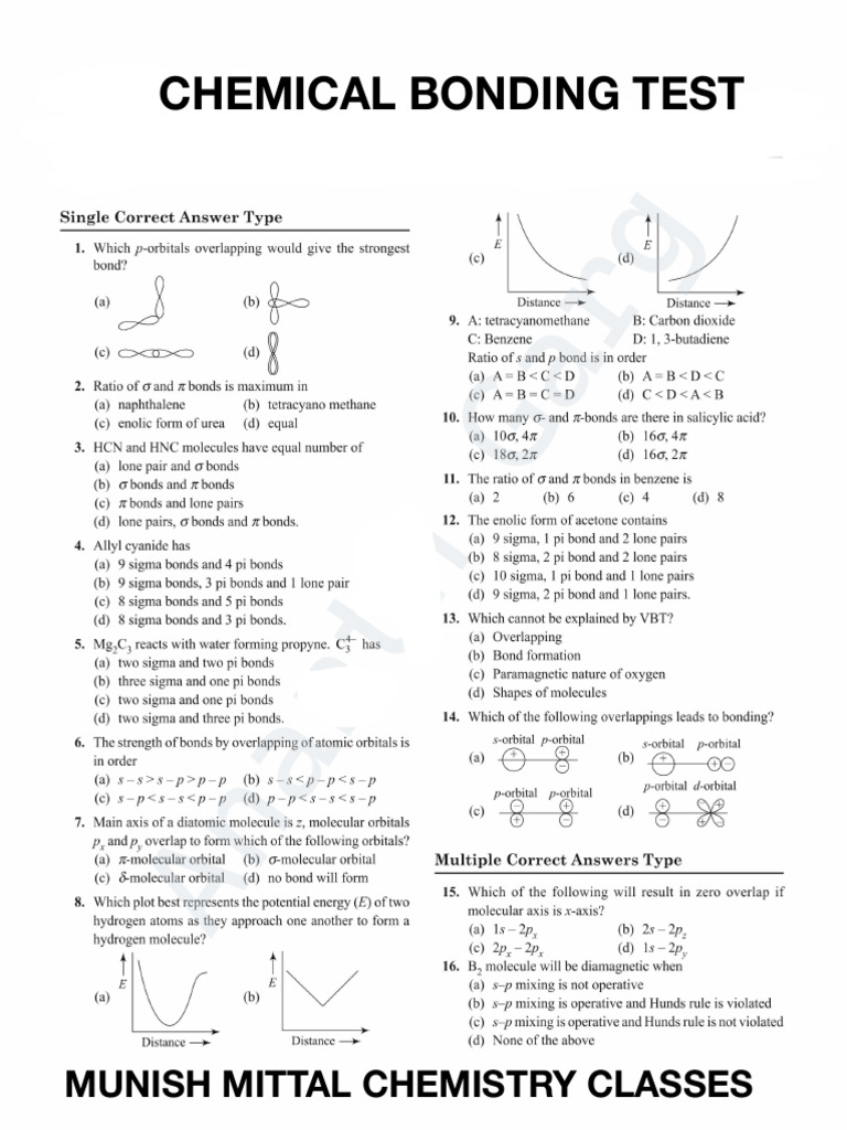 2 Chemical Bonding and Molecular Structure DPP_250802_183601 | PDF