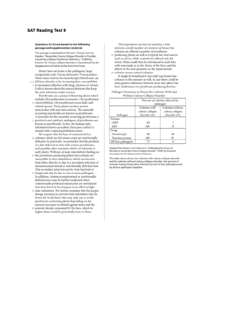 1656330845SAT Reading Test 9 | PDF
