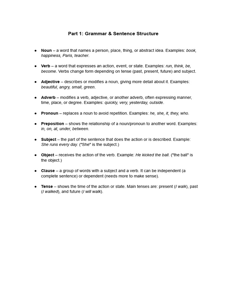 English Grammar: Parts of Speech Explained | PDF