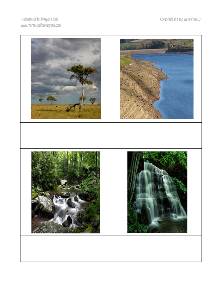 Montessori Land and Water Forms Guide | PDF | River | Stream